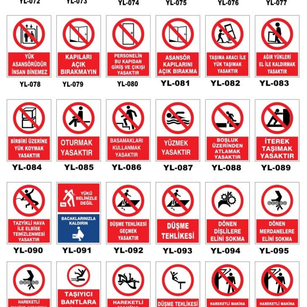 Yasaklayıcı Levhalar - Yasak Getiren Levhalar - İş Güvenliği Uyarıları ...